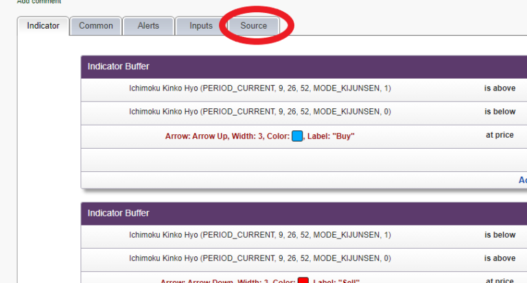 EABuilderで一目均衡表のクロスでサインの出るインジゲーターの作り方 | ゆるく楽しくFX